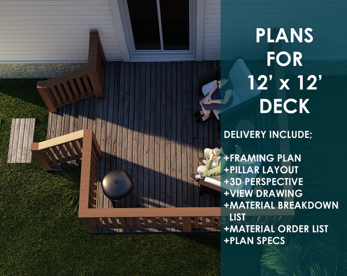 Deck Plans 16x16 for DIY Construction and Permit - Etsy Canada