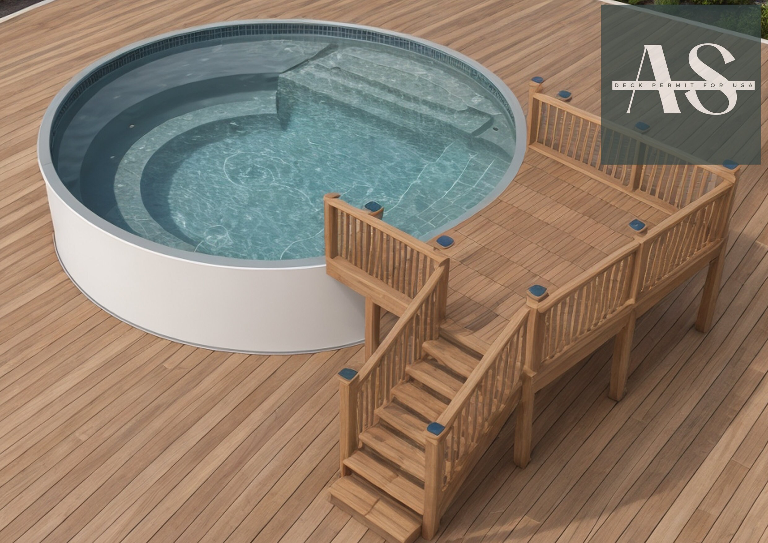 Premium Plans for Above Ground Pool Deck (10x12) | 21' Round Pool Deck ...