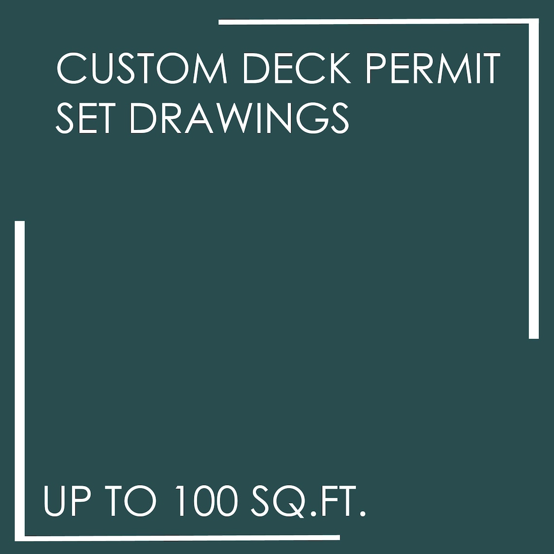 2026 Custom Deck Plans for Permit (up to 100 Sq.ft.) | PDF & DWG, Code ...