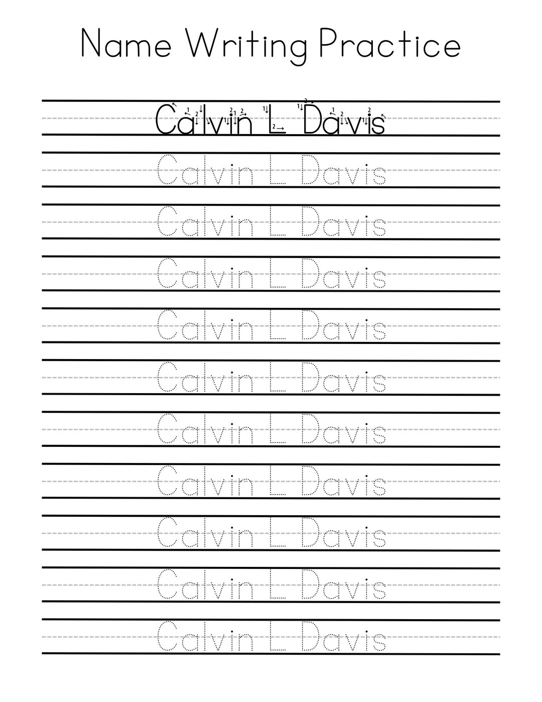 Custom Name Tracing Sheet | Practice Cursive Printable | Handwriting ...