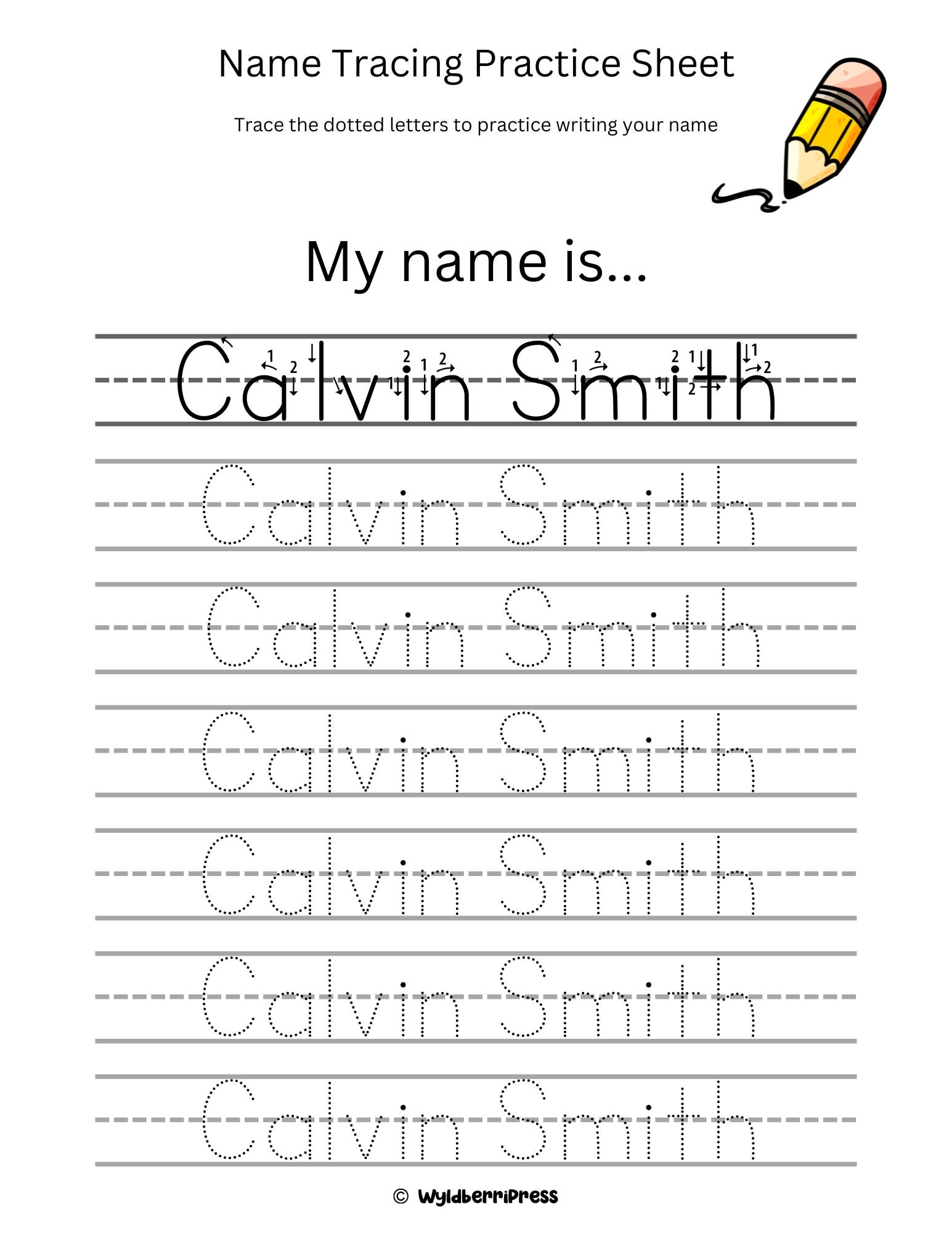 Pre-k Custom Name Tracing Worksheet | Name Trace Printable ...