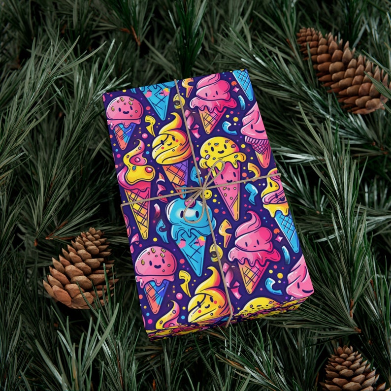 Ice Cream Cone Wrapping Paper, Birthday Wrapping Paper - Etsy