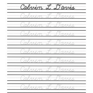 Custom Name Tracing Sheet | Practice Cursive Printable | Handwriting ...