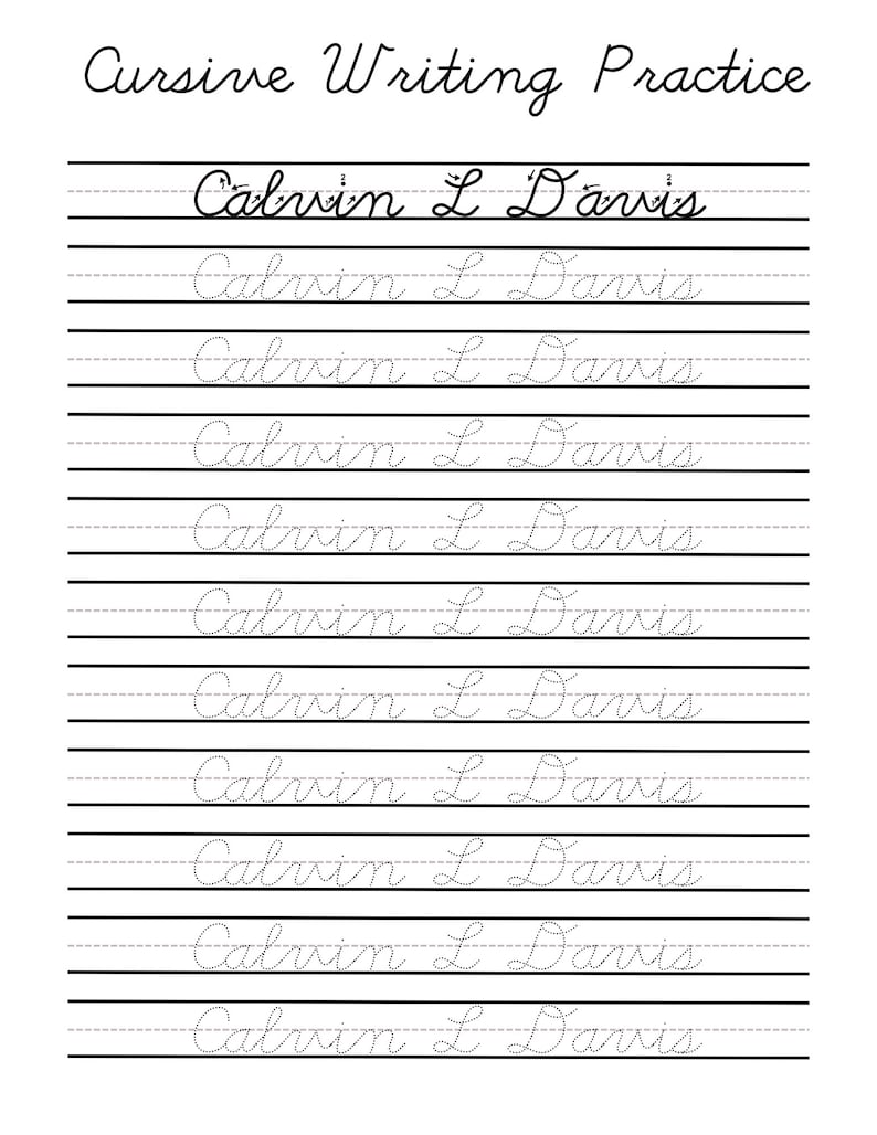 Custom Name Tracing Sheet | Practice Cursive Printable | Handwriting ...