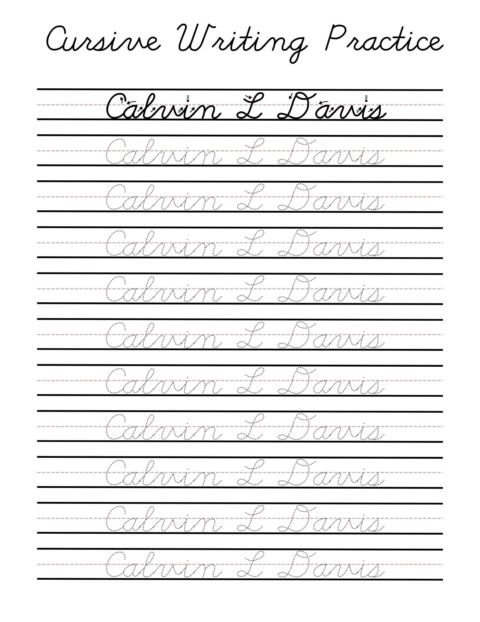 Custom Name Tracing Sheet | Practice Cursive Printable | Handwriting ...