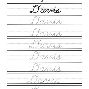 Custom Name Tracing Sheet | Practice Cursive Printable | Handwriting ...