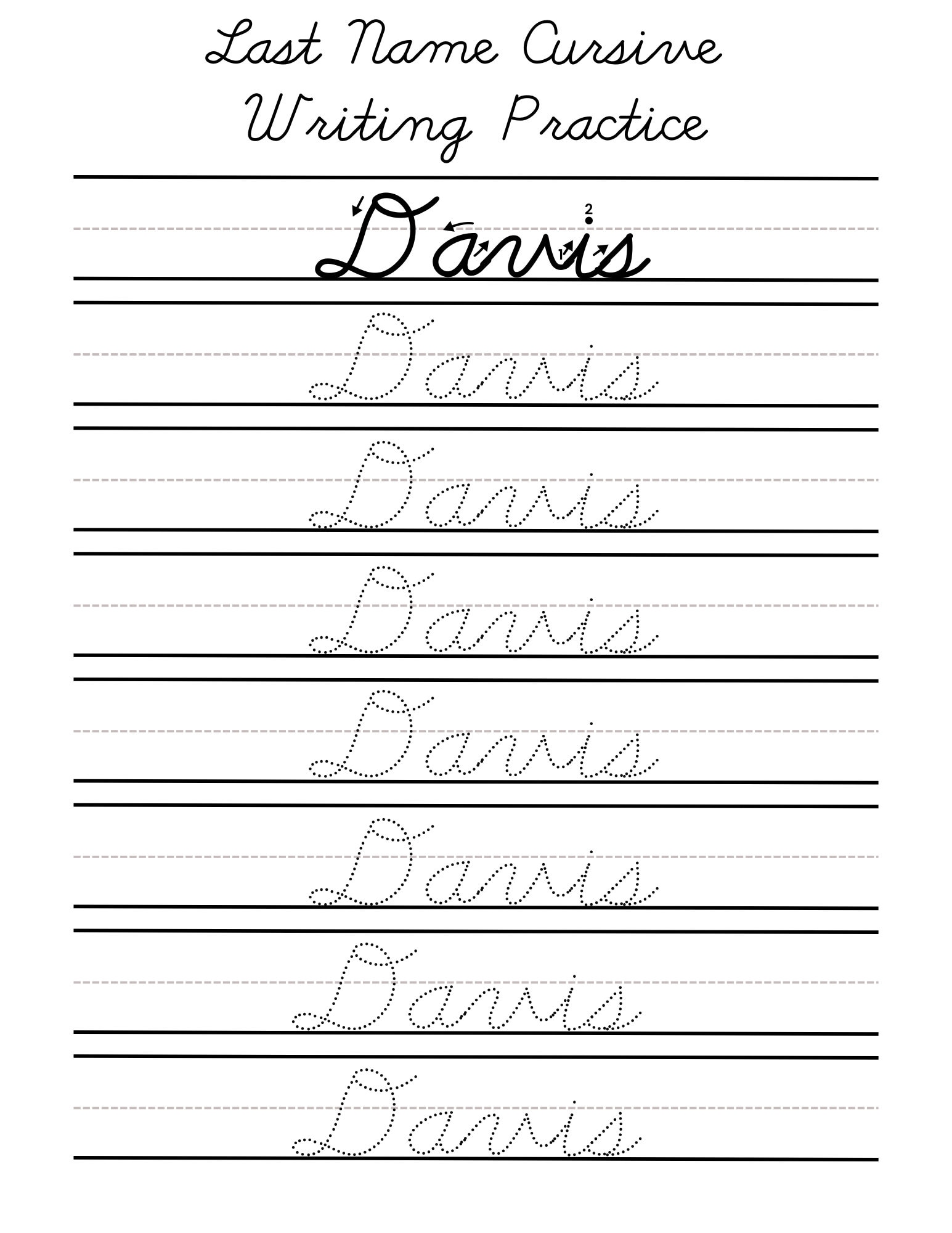 Custom Name Tracing Sheet | Practice Cursive Printable | Handwriting ...