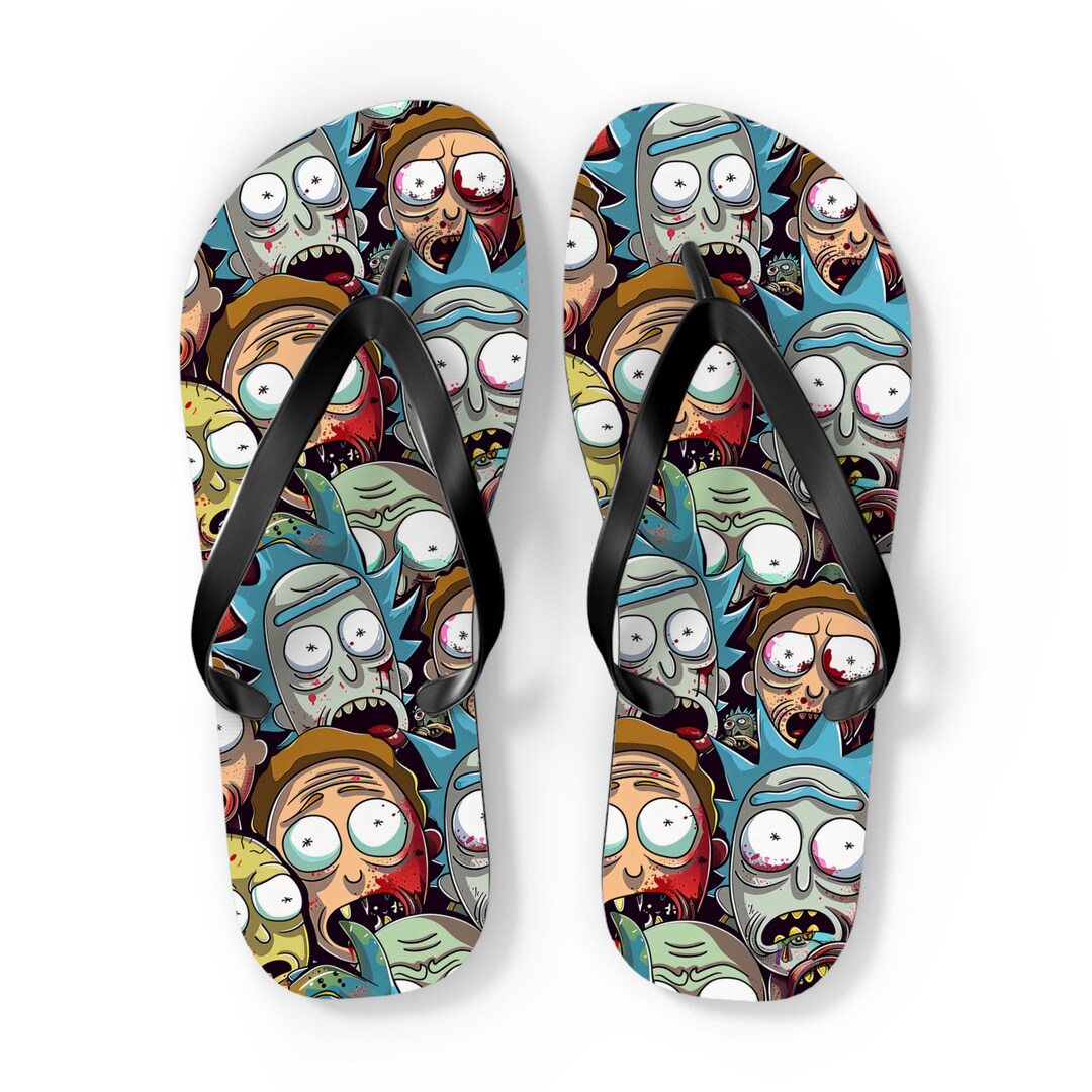 Inspired Rick & Morty Flip Flops Cartoon Footwear for Fans - Etsy