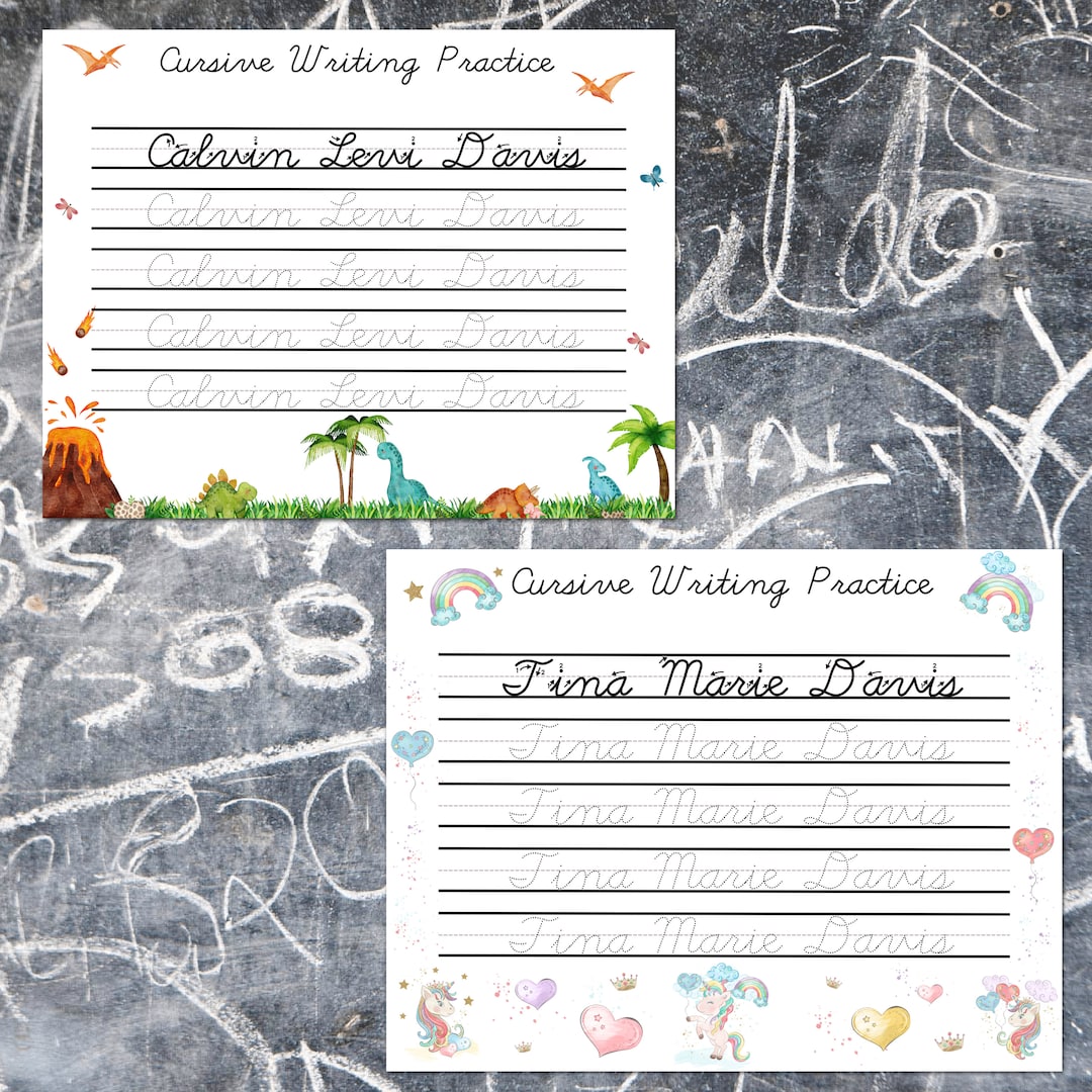 Personalized Cursive Writing Practice | Custom Name Handwriting ...
