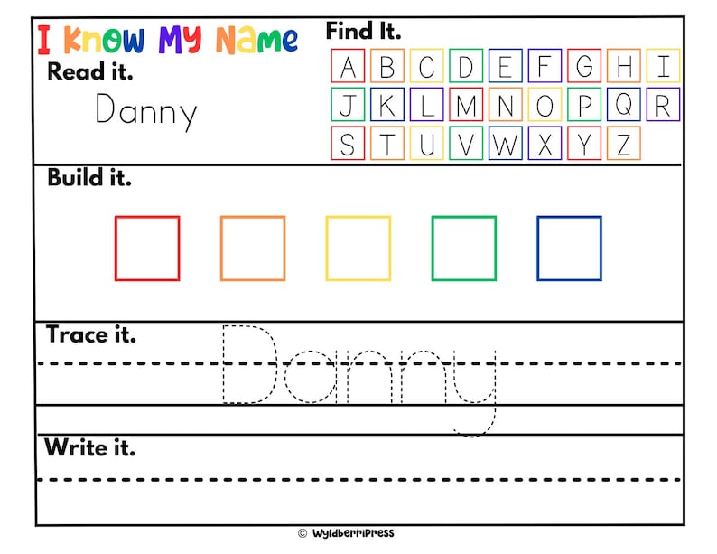 Name Mat - I Know My Name | Read It | Find It | Build It | Trace It ...