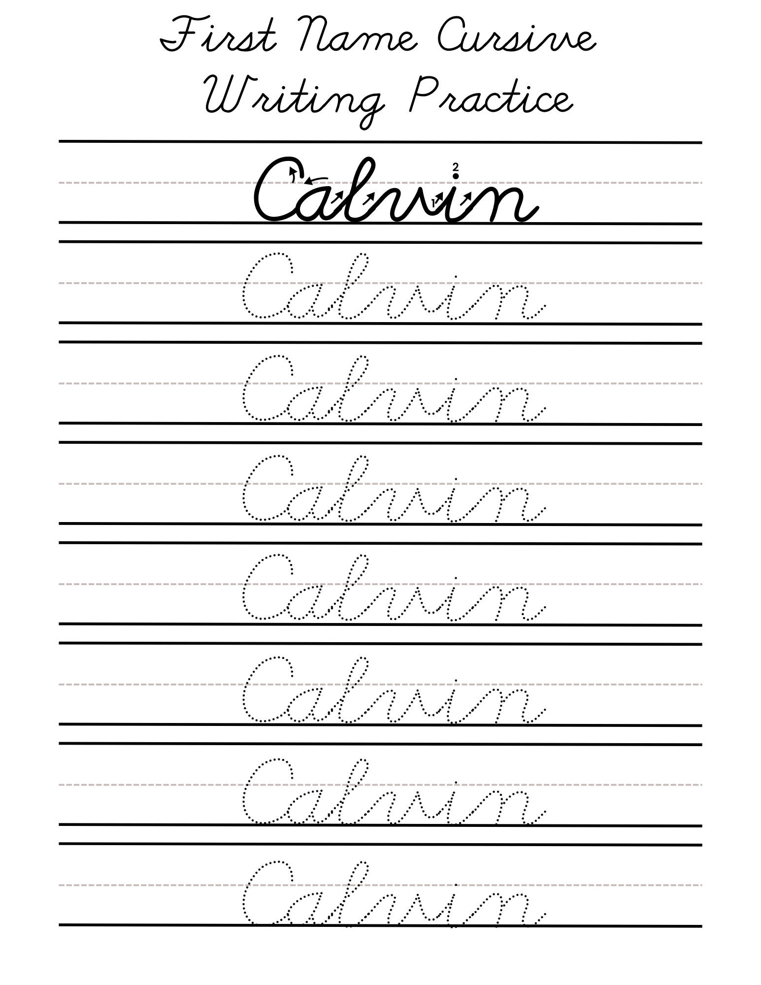 Custom Name Tracing Sheet | Practice Cursive Printable | Handwriting ...