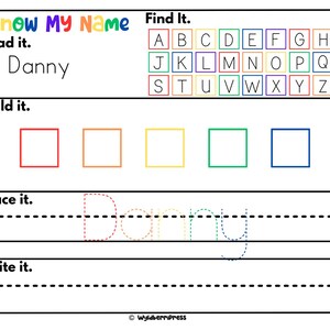 Name Mat I Know My Name Read It Find It Build It Trace It Write It - Etsy