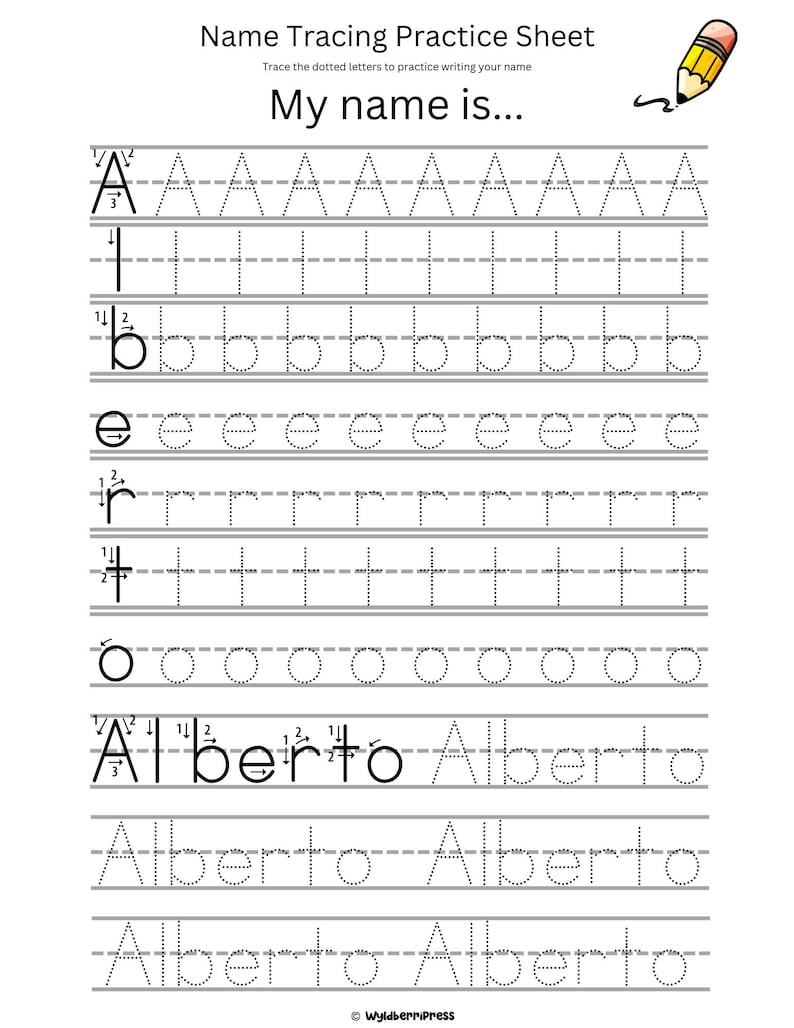 Pre-k Custom Name Tracing Worksheet | Name Trace Printable ...