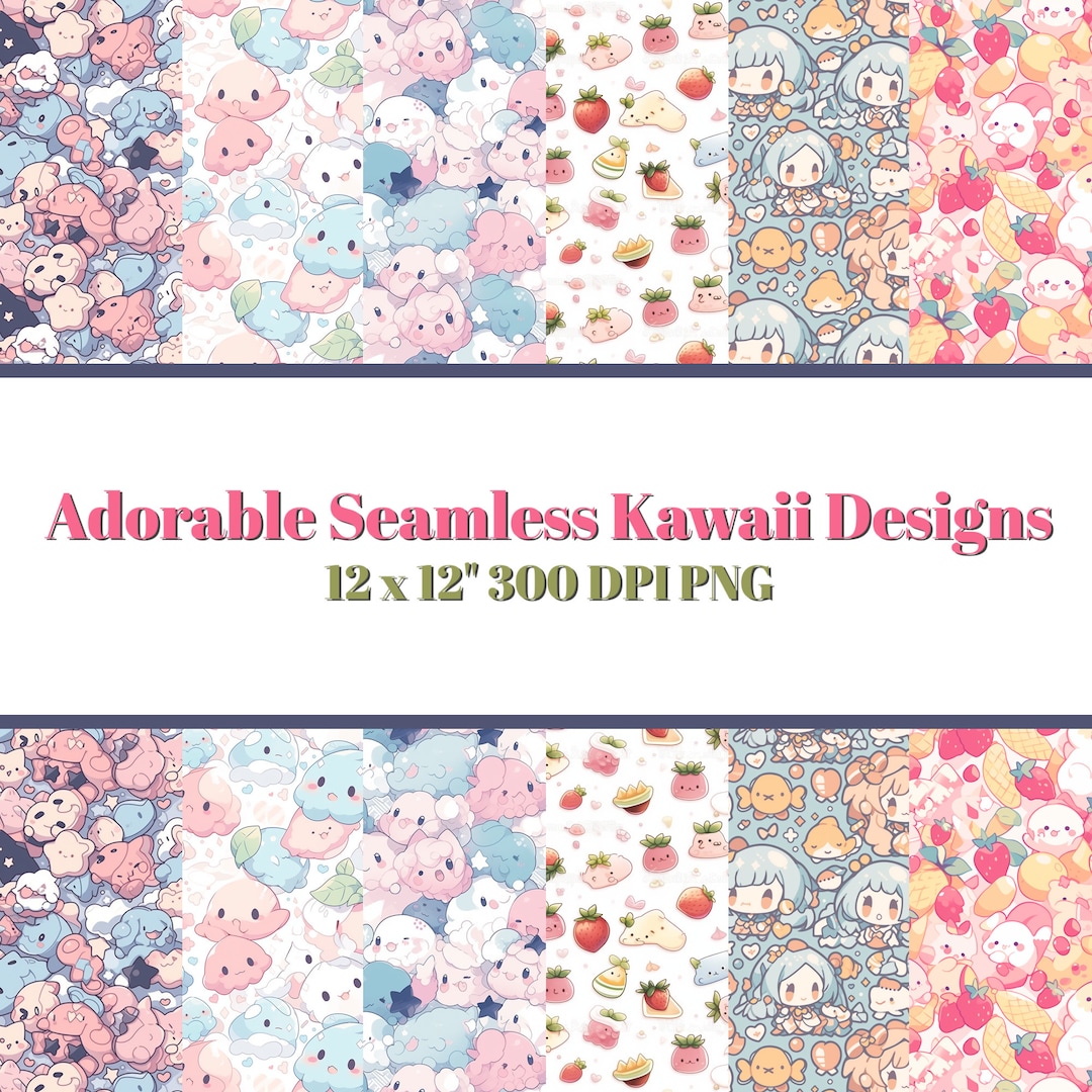 Digital Papers | KAWAII | Seamless Pattern | Scrapbook Papers ...