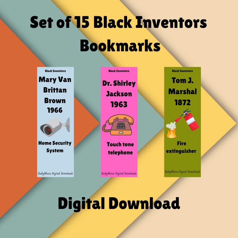 Set of 15 Black Inventors Bookmarks, Black Inventors Bookmarks ...