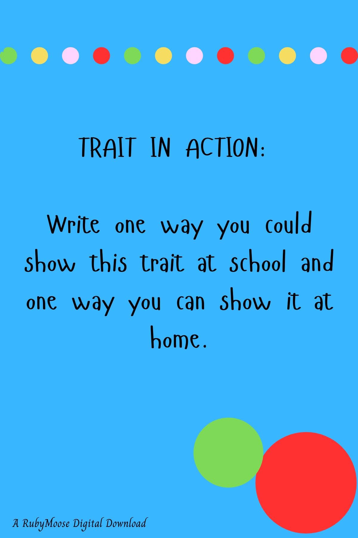 Character Traits Study Cards With Tasks - Etsy