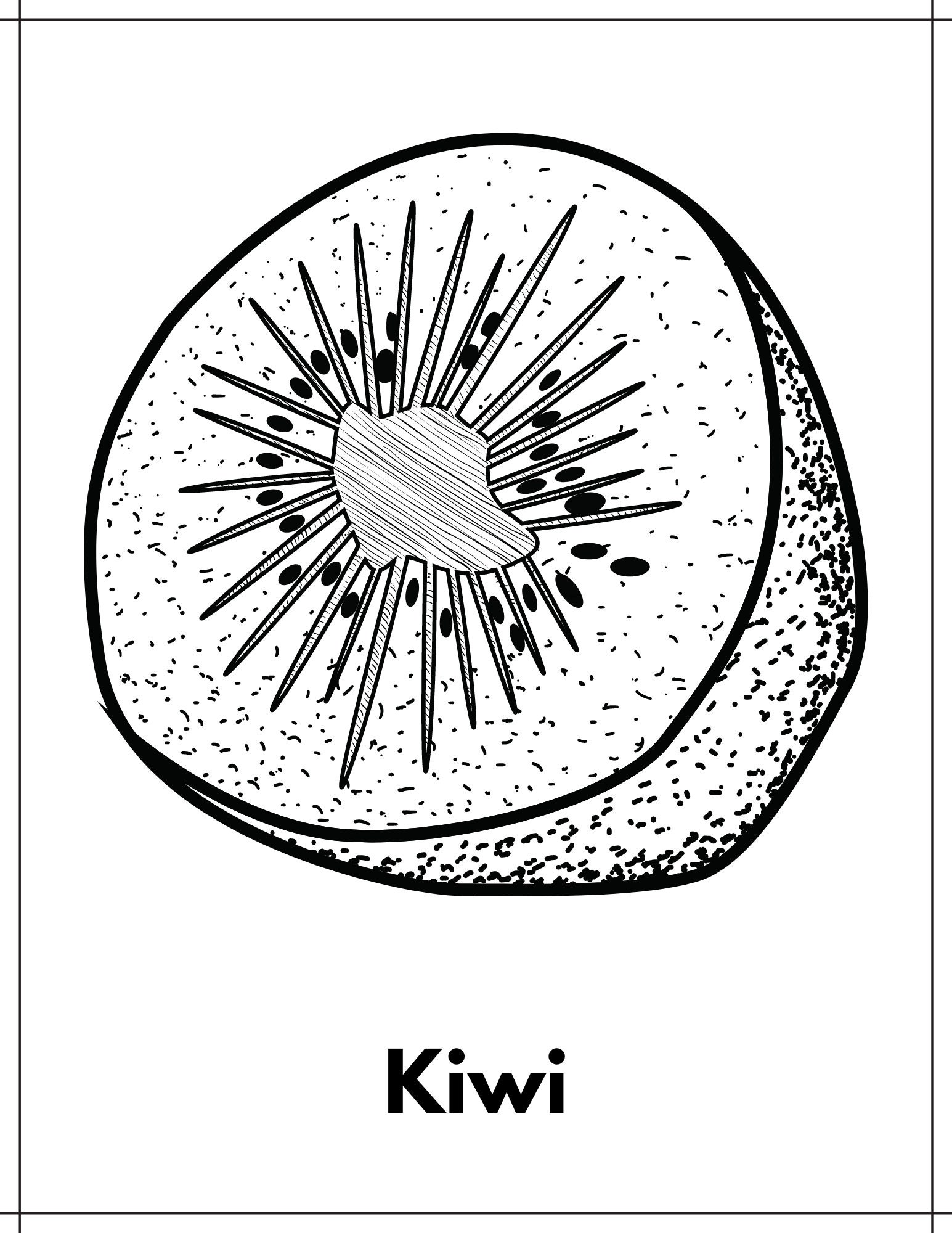 Kiwi Fruit Coloring Page