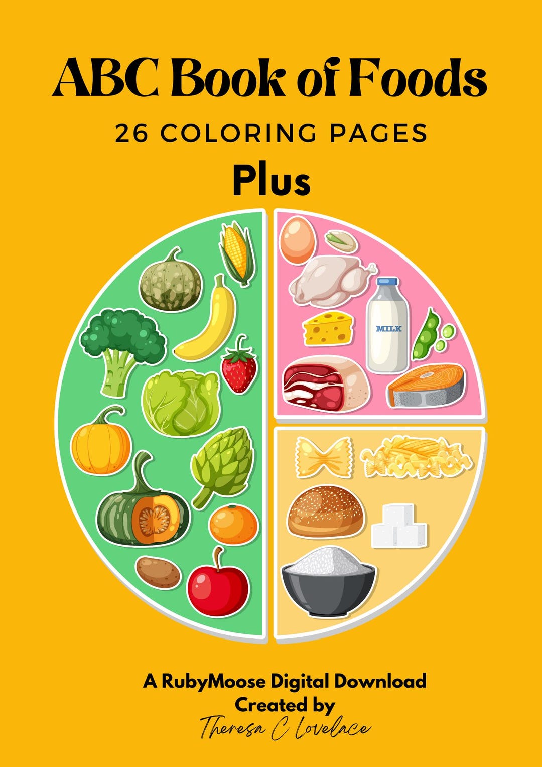 ABC Book of Foods for Kids 26 Coloring Pages PLUS | Fun Alphabet ...