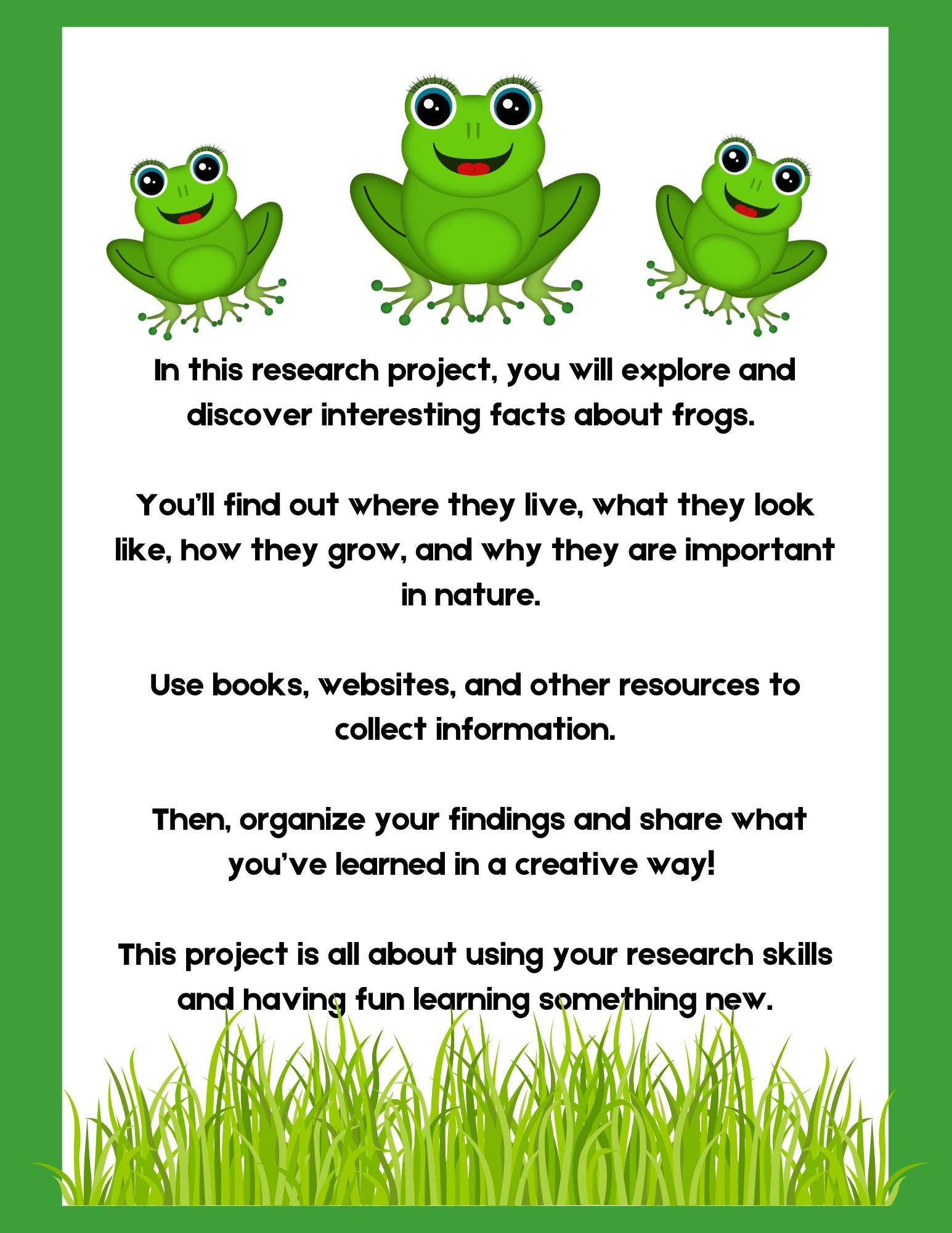 The Wonderful World of Research: Frog Edition, All About Frogs. Forest ...