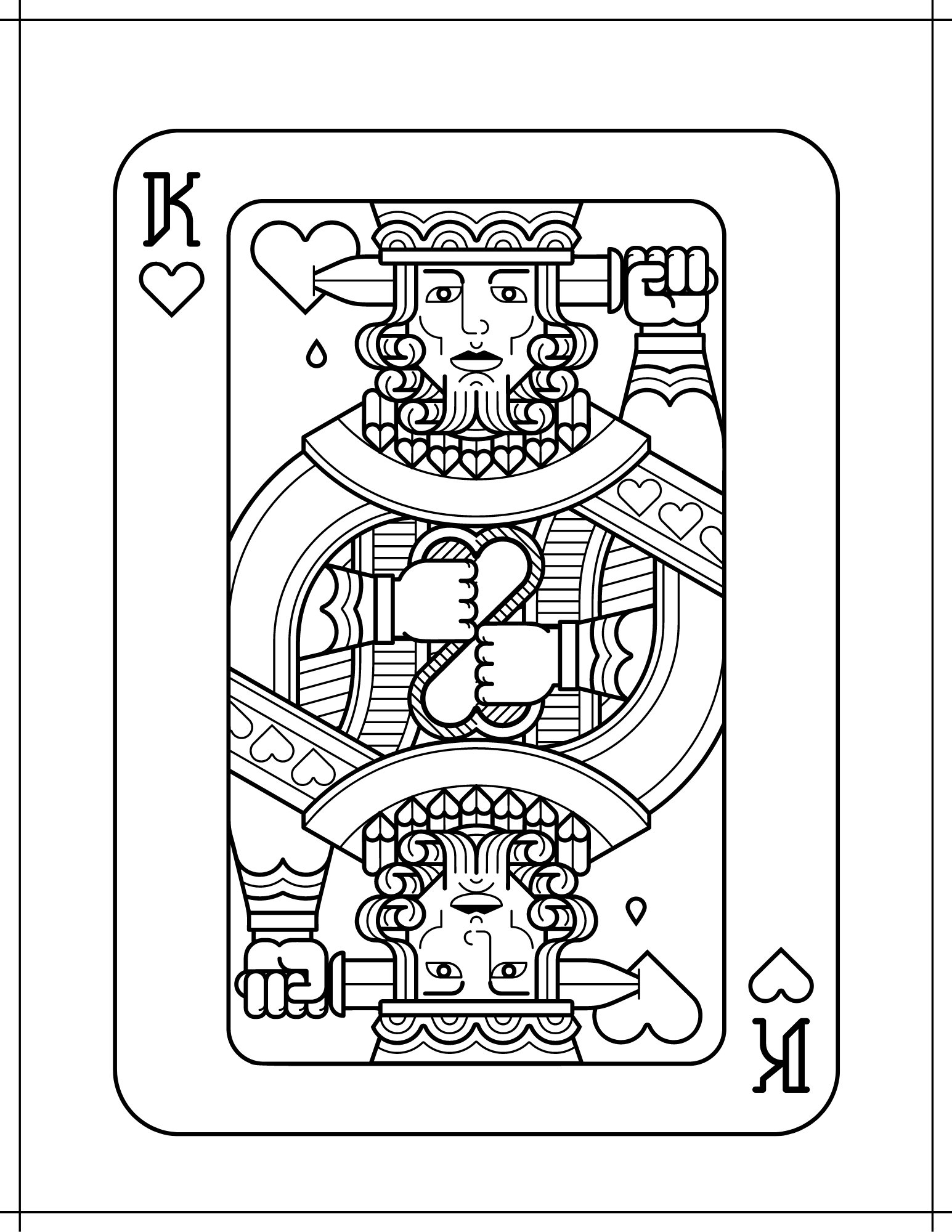 Face Cards: 13 Coloring Pages Plus, Face Cards to Color, Playing Cards ...