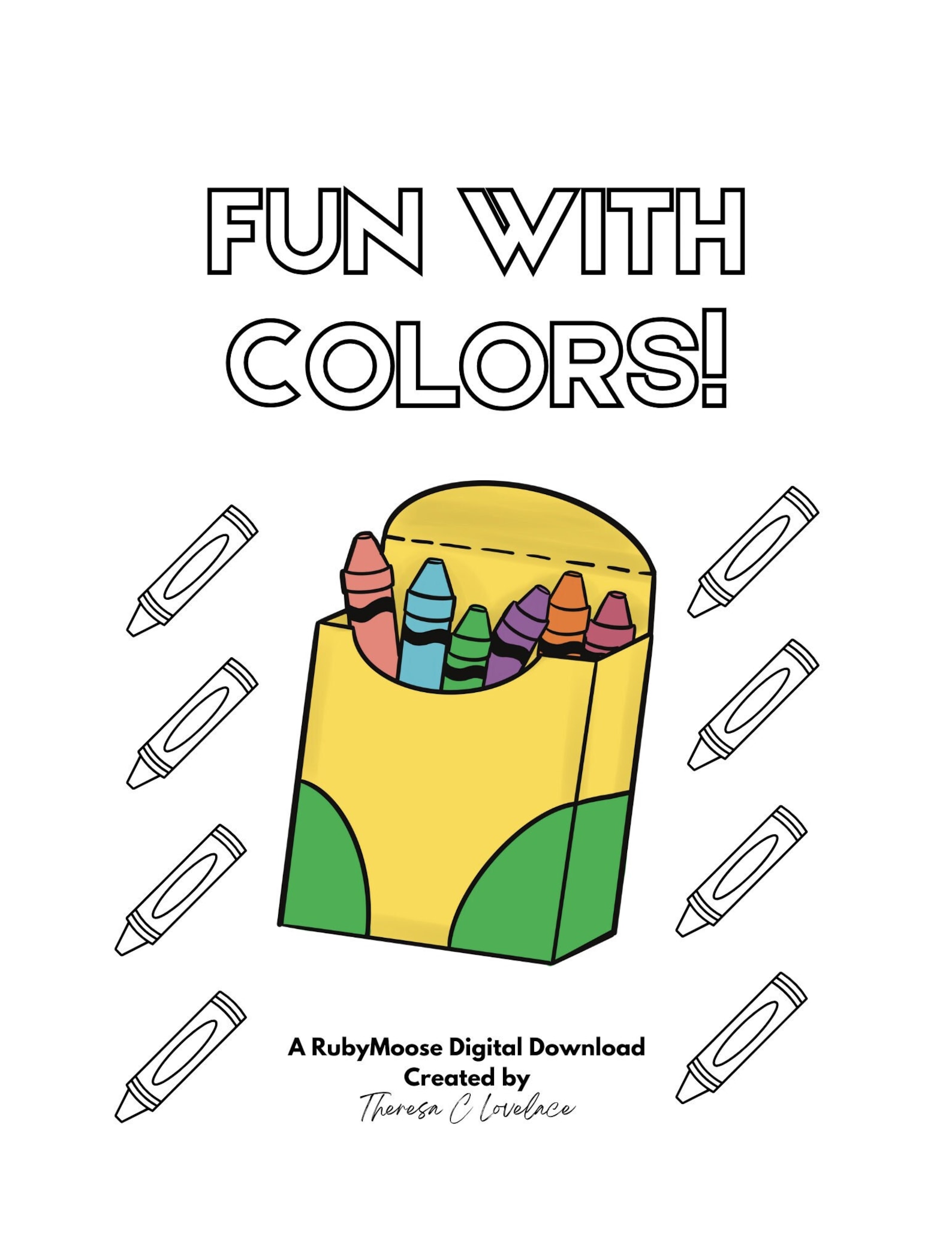 Fun With Colors, Coloring Practice Pages, I Know My Colors, Digital ...