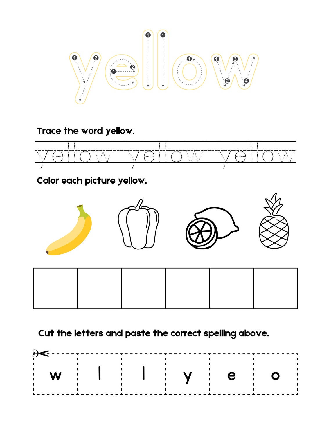 Fun With Colors, Coloring Practice Pages, I Know My Colors, Digital ...