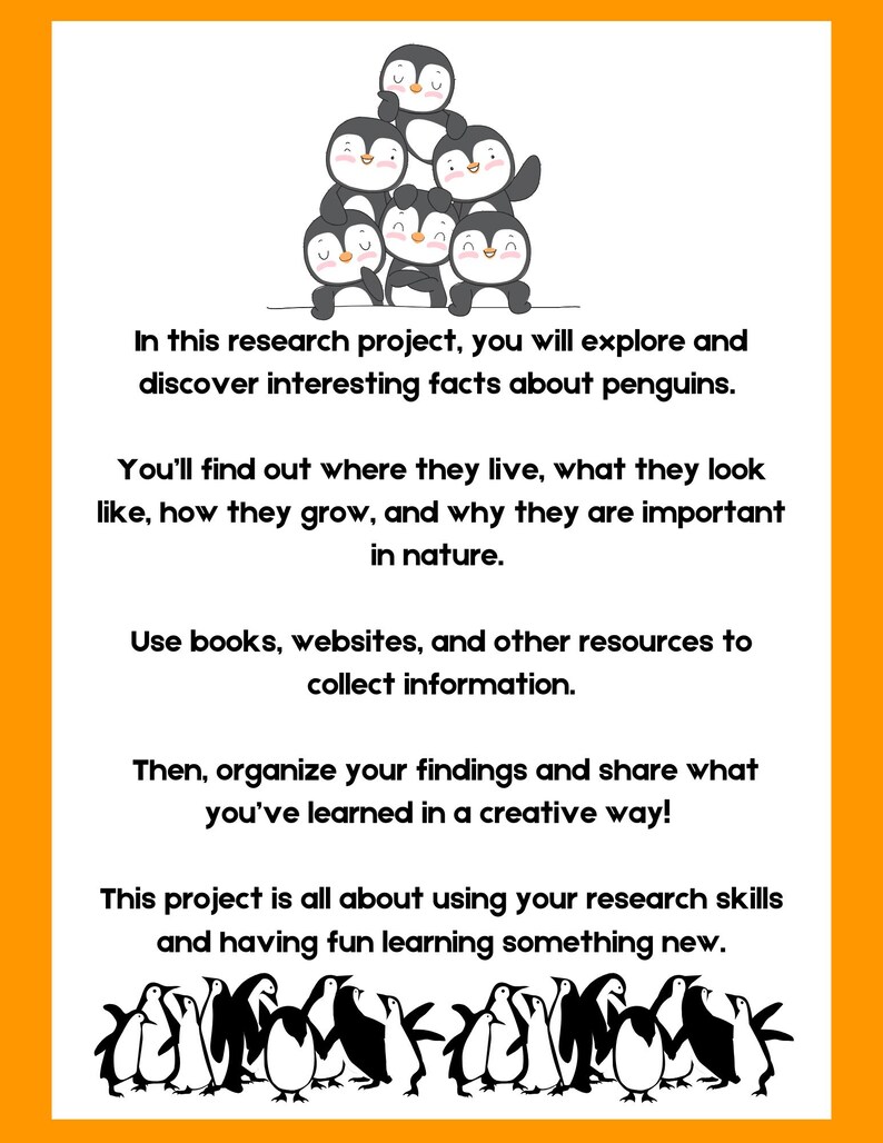 The Wonderful World of Research, All About Penguins - Etsy