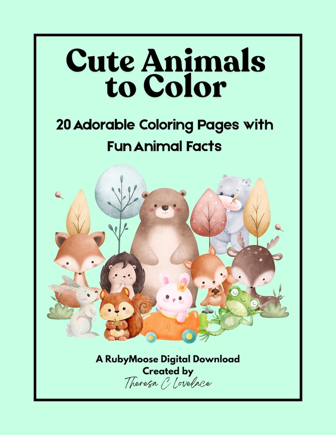 Cute Animals to Color, 20 Adorable Coloring Pages With Fun Animal Facts ...