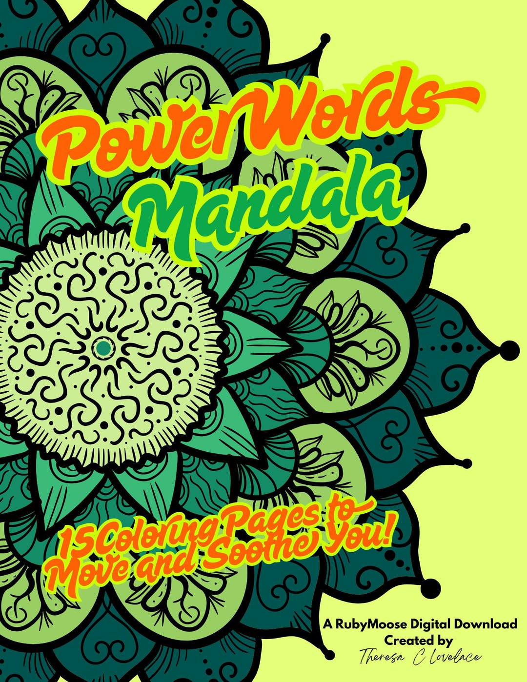 Power Words Mandala, 15 Coloring Pages to Move and Soothe You for ...