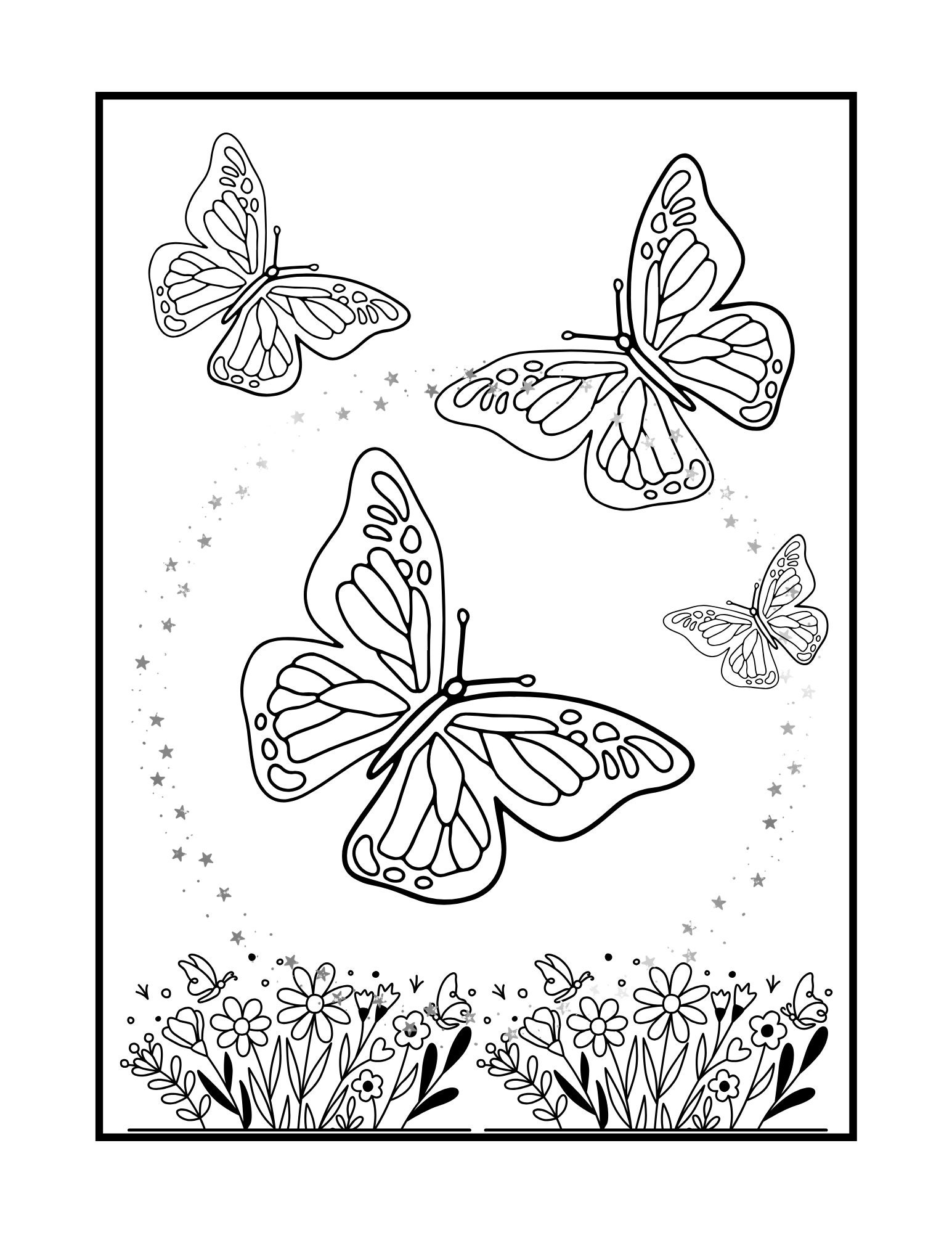 Beautiful Butterflies, 15 Coloring Pages Plus/butterflies/butterflies ...