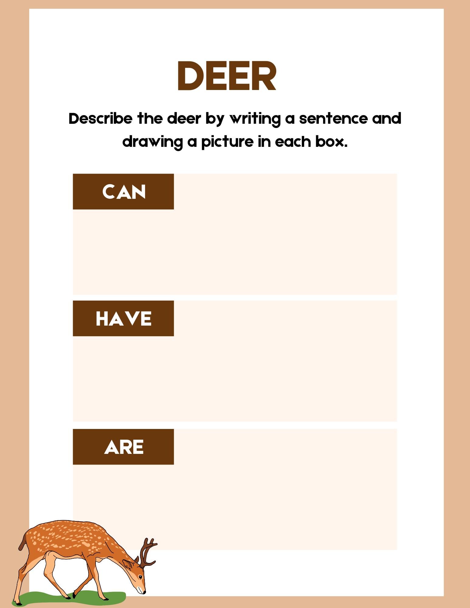 The Wonderful World of Research: Deer Edition, All About Deer - Etsy