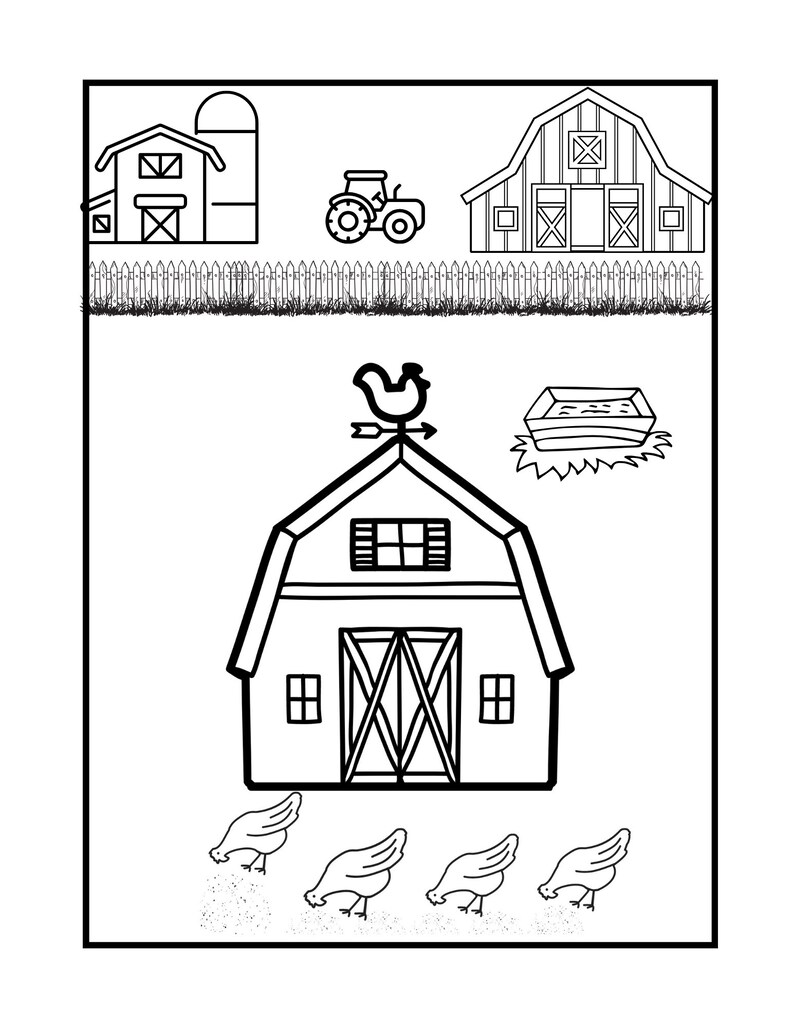 A Visit to the Farm, 15 Coloring Pages Plus/farm Animals/farm Animals ...