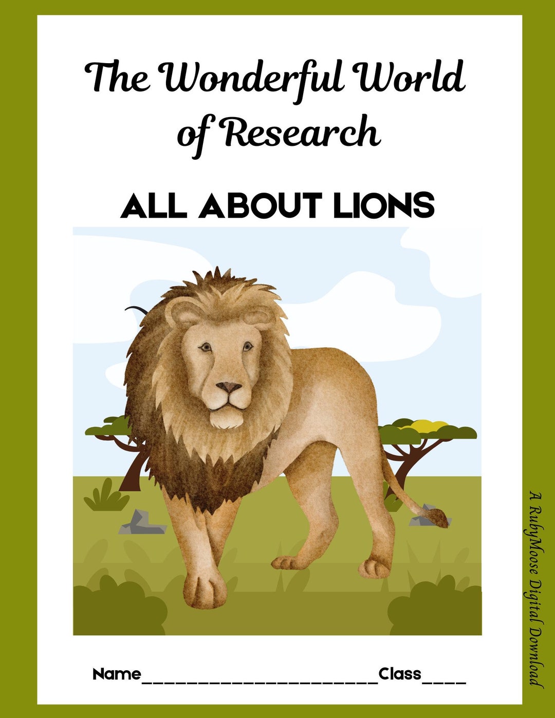 The Wonderful World of Research: Lion Edition, All About Lions ...