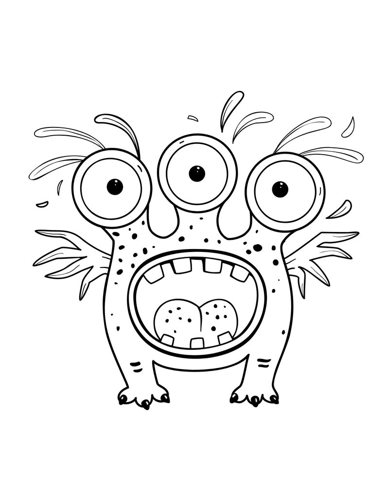 My Favorite Monsters, 15 Coloring Pages Plus/funny Monsters/kooky ...