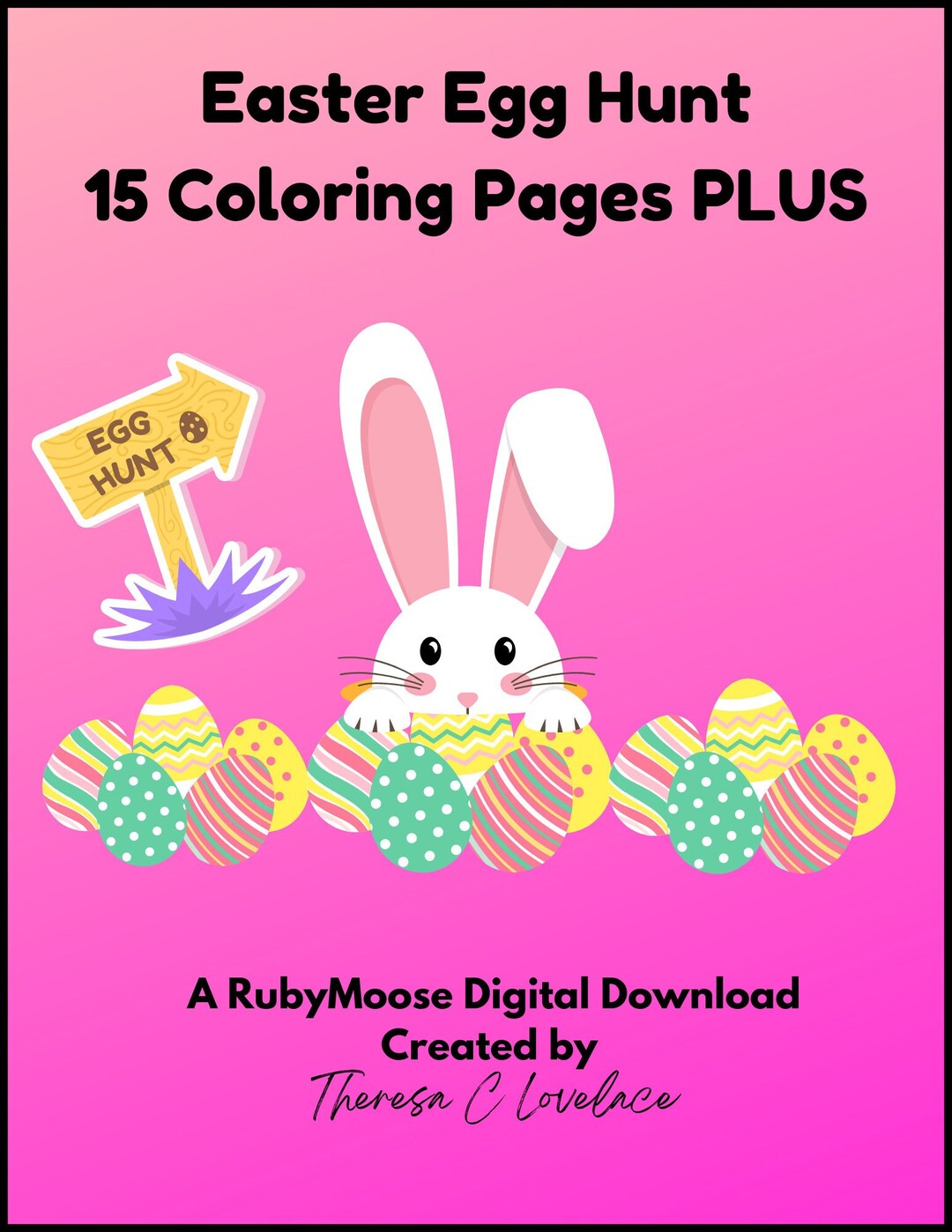 Easter Egg Hunt, 15 Coloring Pages Plus/easter Eggs to Color - Etsy