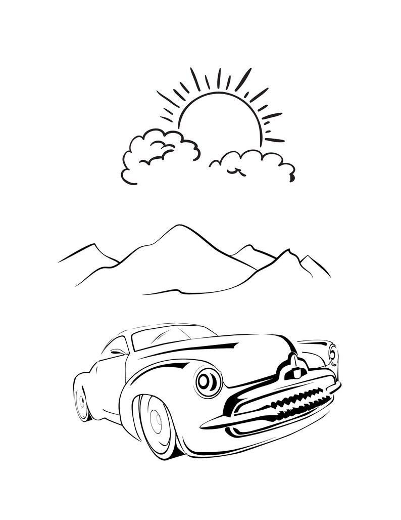 A Collection of Cars to Color, 15 Pages to Color Plus/cars to Color ...