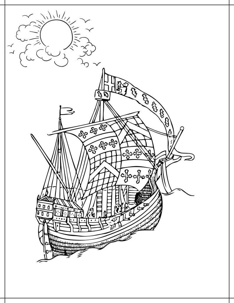 Ship Ahoy, 15 Coloring Pages of Boats and Ships Plus/ships to Color ...