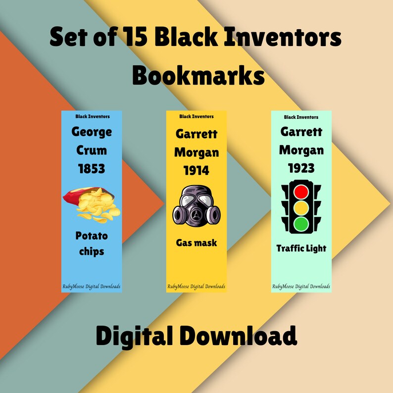 Set of 15 Black Inventors Bookmarks, Black Inventors Bookmarks ...