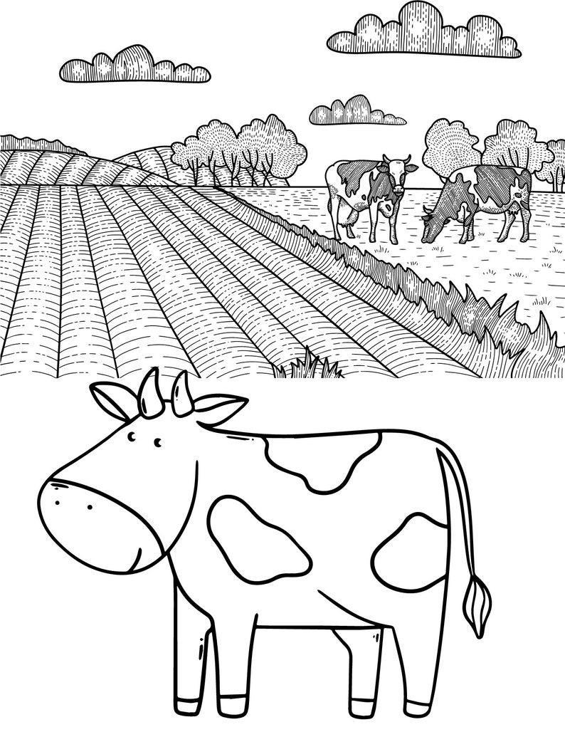 A Visit to the Farm 15 Coloring Pages Plus/farm Animals/farm - Etsy