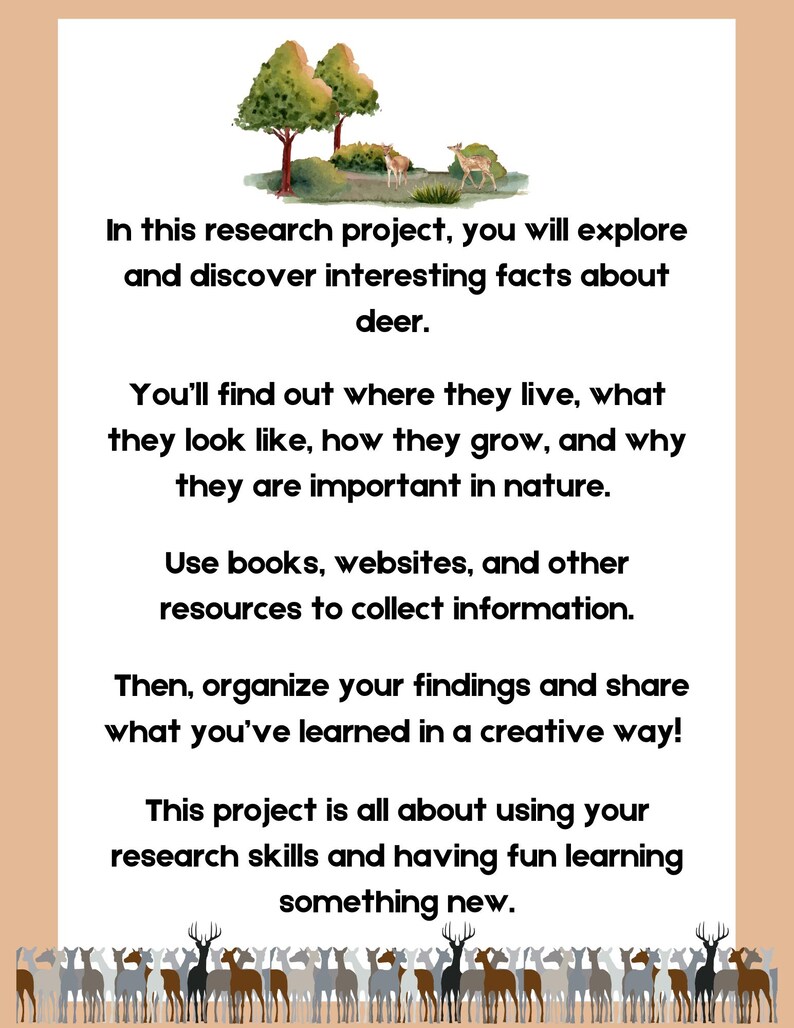 The Wonderful World of Research: Deer Edition, All About Deer - Etsy