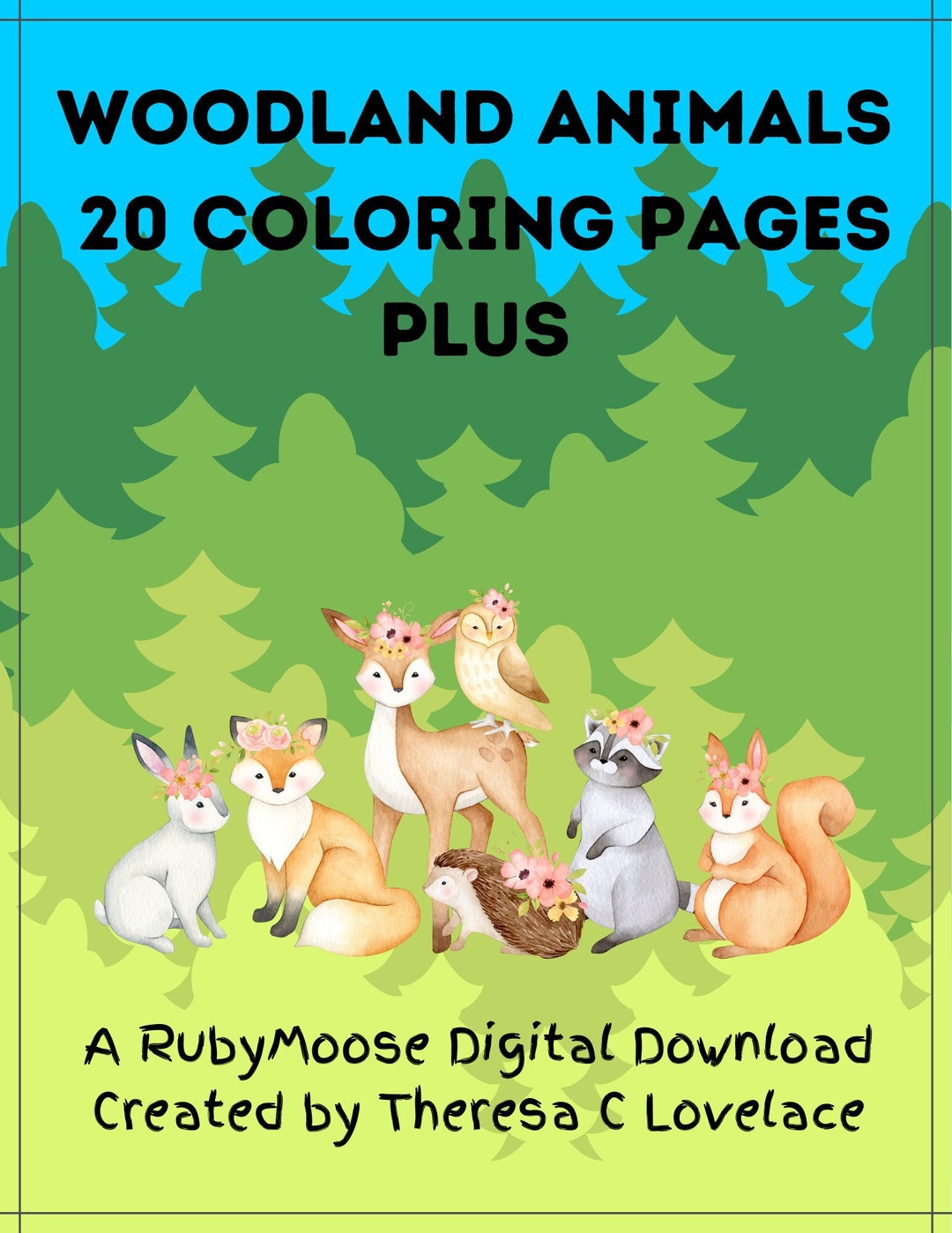 Woodland Animals, 20 Coloring Pages PLUS - Etsy