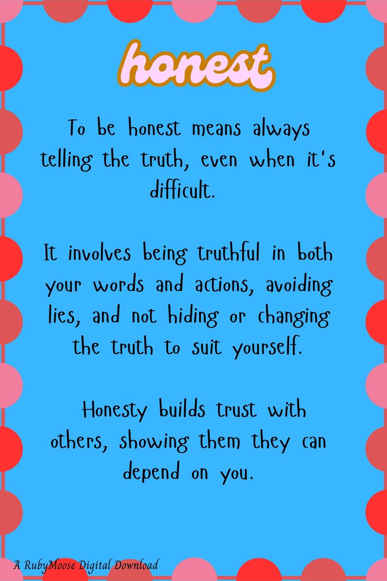 Character Traits Study Cards With Tasks - Etsy