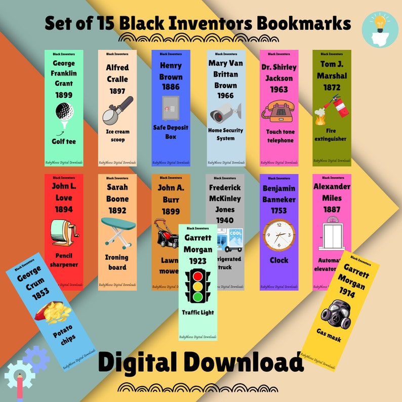 Set of 15 Black Inventors Bookmarks, Black Inventors Bookmarks ...