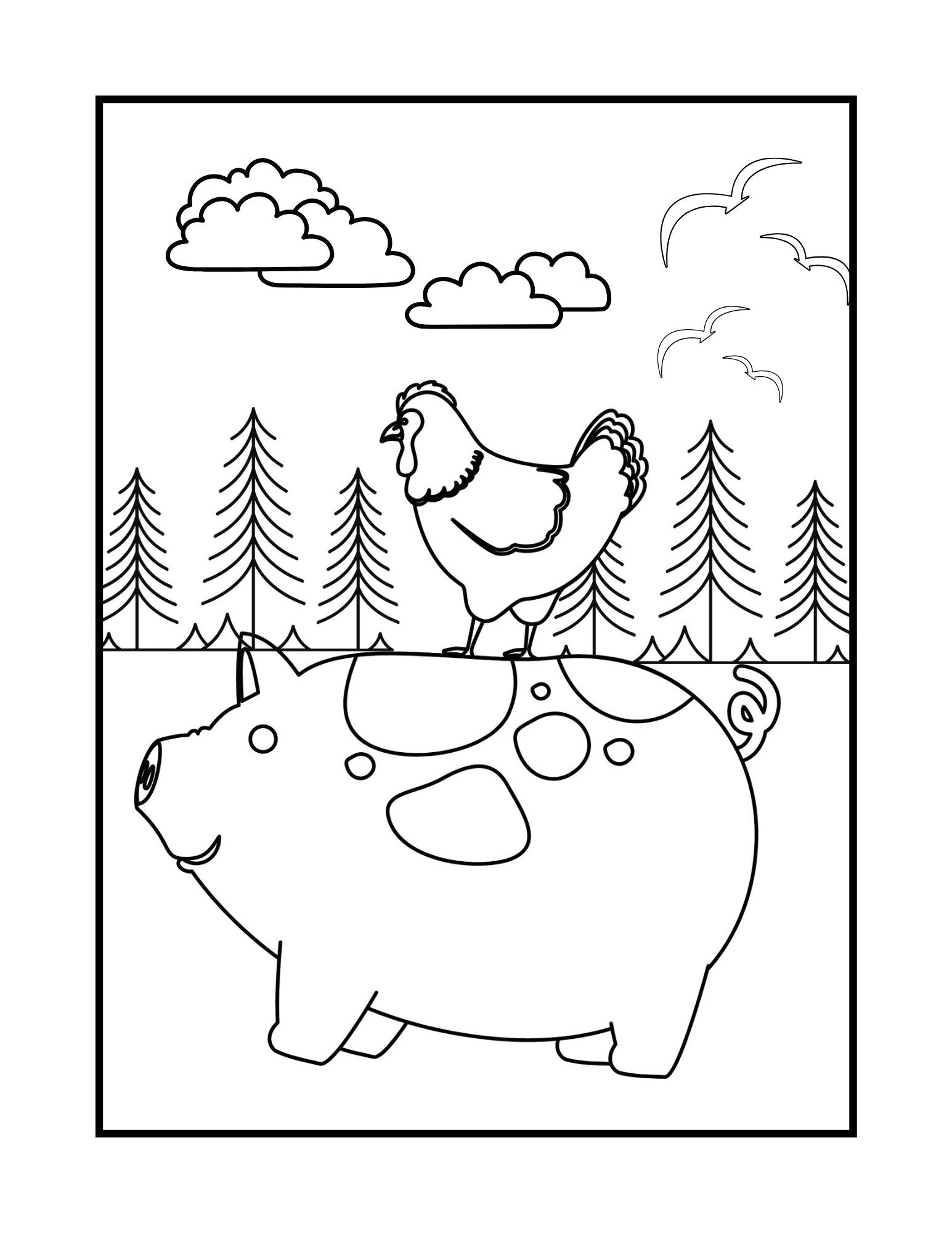 A Visit to the Farm, 15 Coloring Pages Plus/farm Animals/farm Animals ...