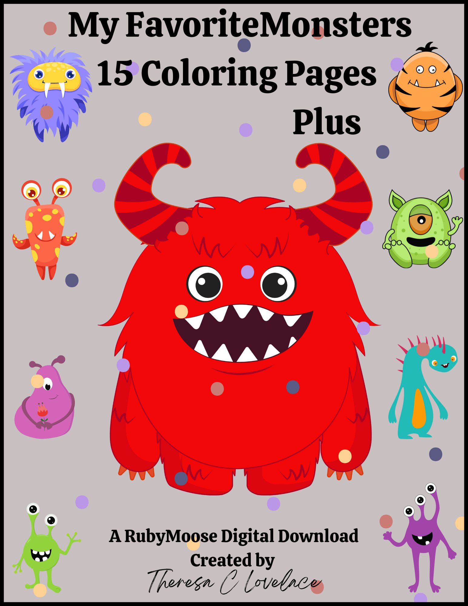 My Favorite Monsters, 15 Coloring Pages Plus/funny Monsters/kooky ...