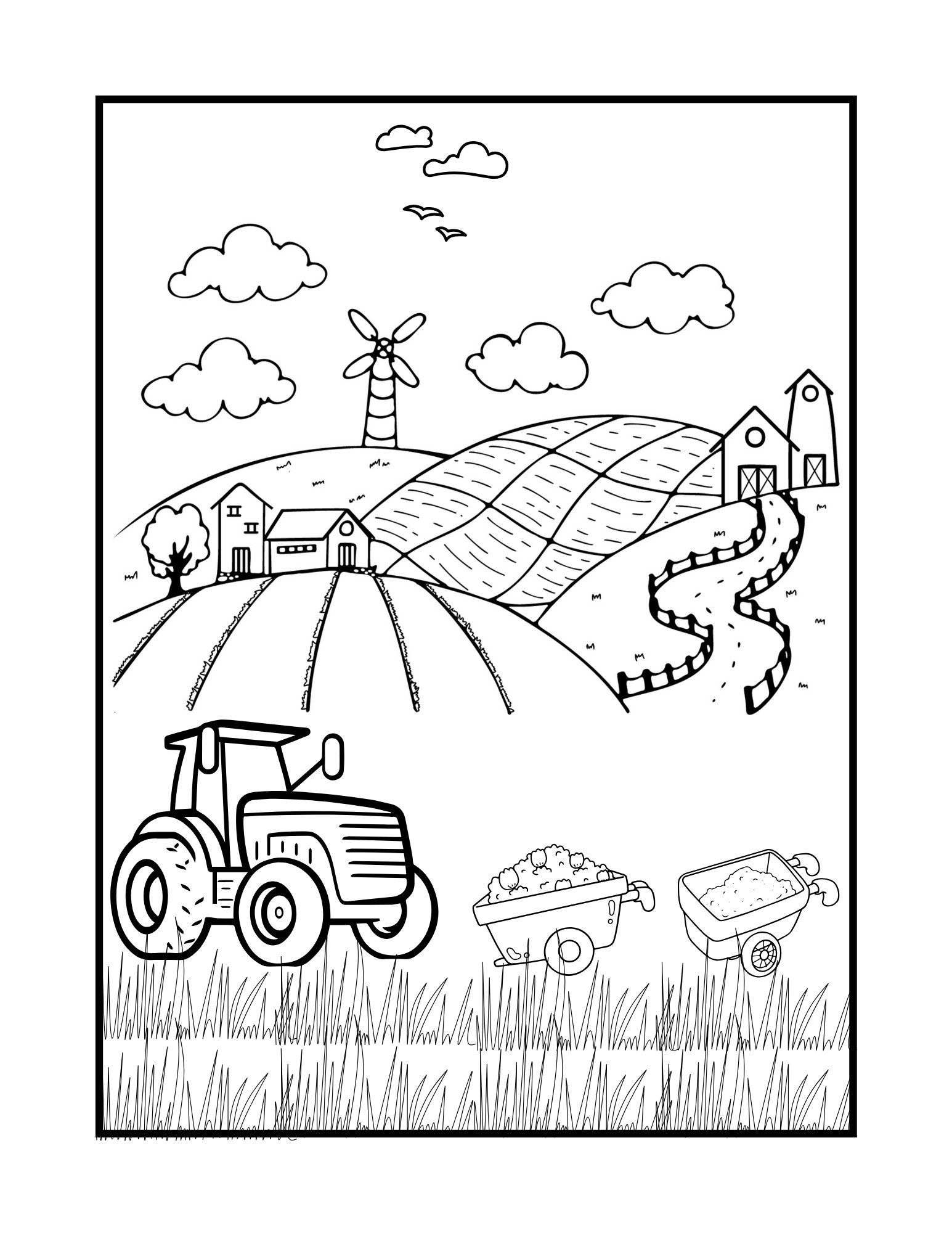 A Visit to the Farm, 15 Coloring Pages Plus/farm Animals/farm Animals ...