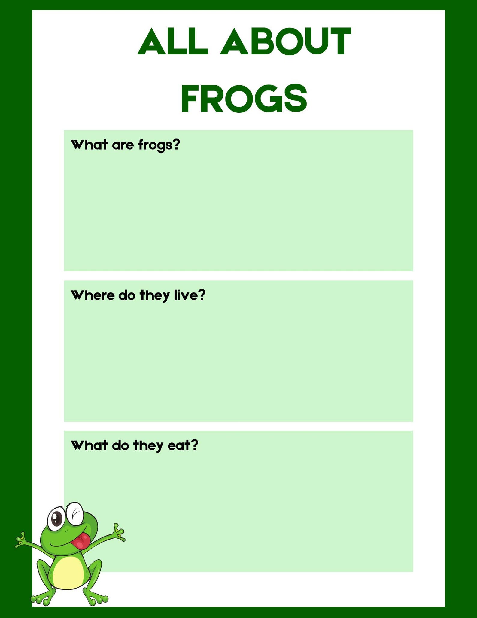 The Wonderful World of Research: Frog Edition, All About Frogs. Forest ...