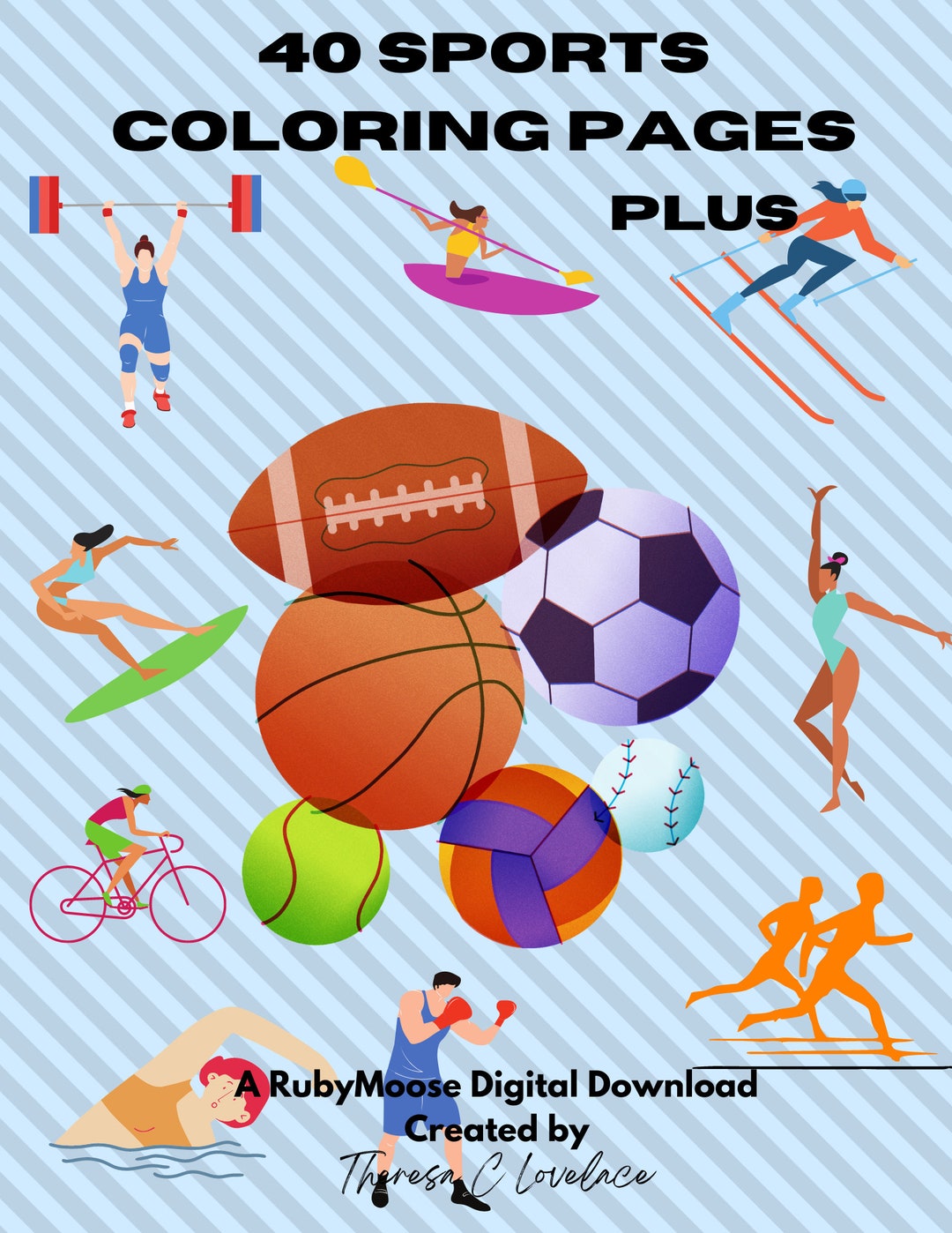 Sports, 40 Coloring Pages Plus/sports to Color/physical Fitness and ...