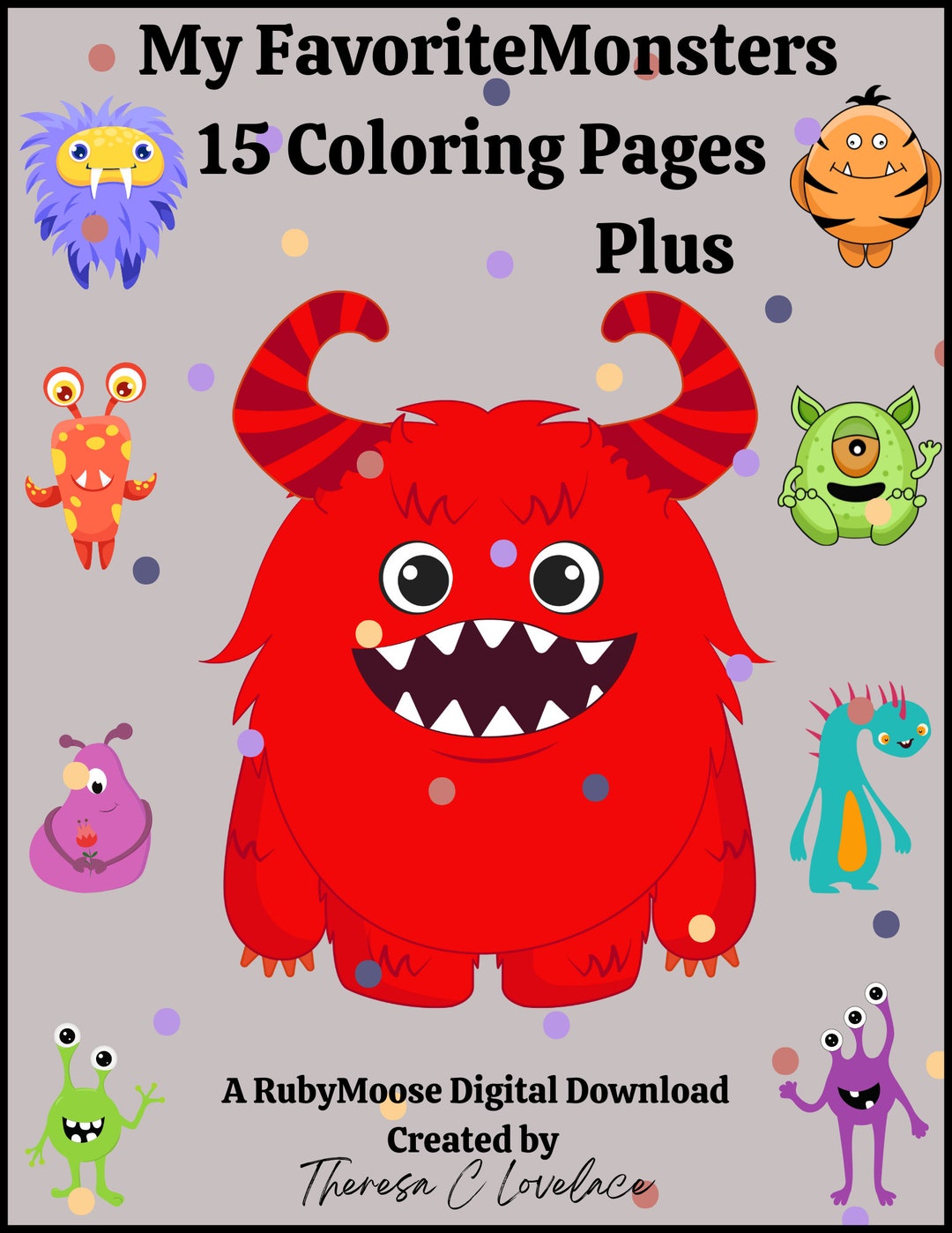 My Favorite Monsters, 15 Coloring Pages Plus/funny Monsters/kooky ...
