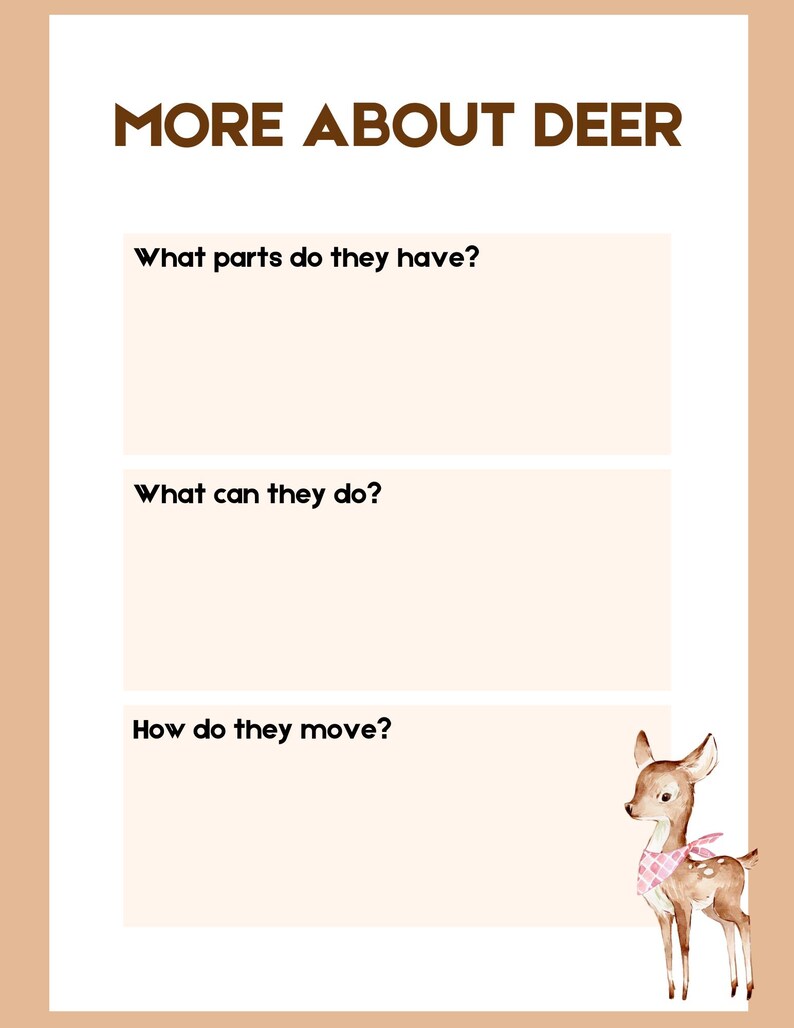 The Wonderful World of Research: Deer Edition, All About Deer - Etsy